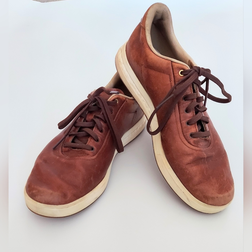 Adidas Adipure Mens Brown Leather Golf Shoes Size 8 - Gem